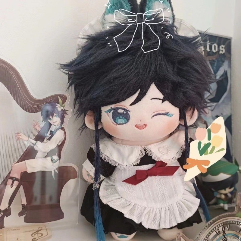 20cm Genshin Impact Mondstadt Venti/Barbatos Cotton Doll Black Hair ...