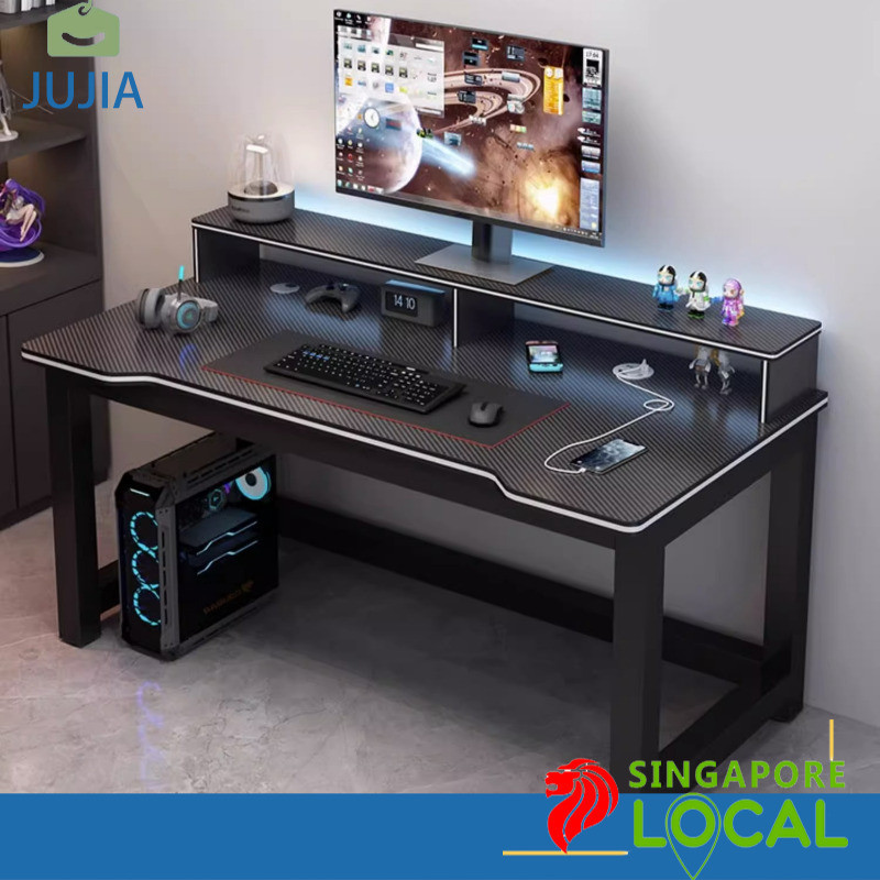 JUJIA Computer Table Organiser Carbon Fibre Standing Gaming Double ...