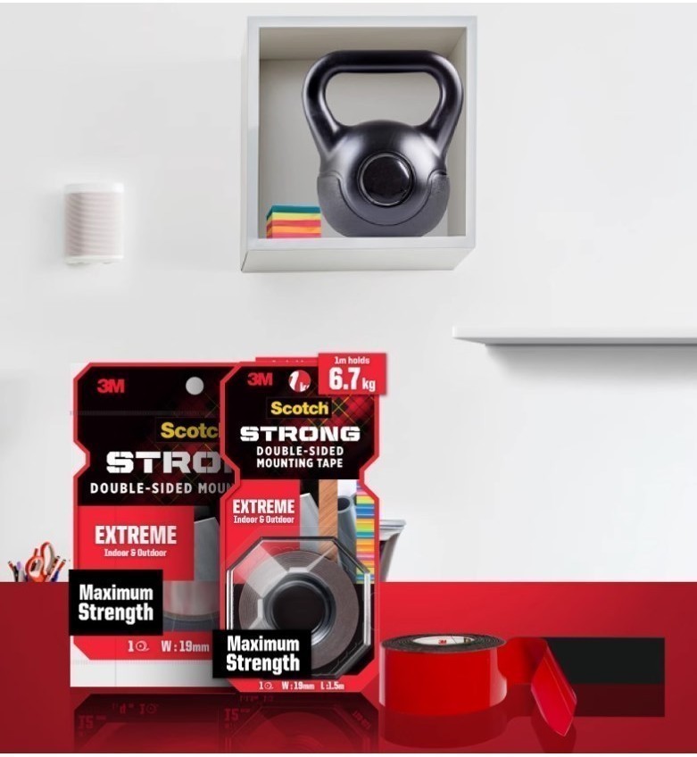 3M Scotch Extreme Mounting Tape Exterior Weather-Resistant Double-Sided ...