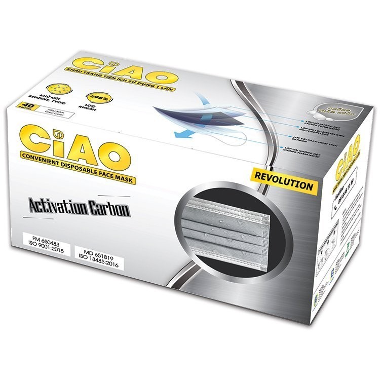 Perfetta Ciao Carbon Premium Medical Mask (40 pieces/box) | Shopee ...