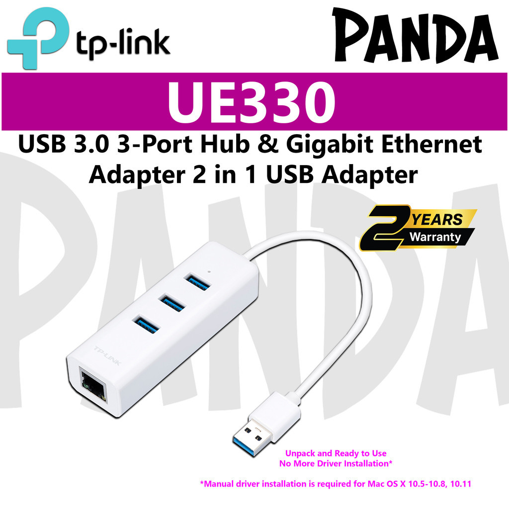 TP-Link USB 3.0 3-Port Hub & Gigabit Ethernet Adapter 2 in 1 USB Adapter (UE330) | Shopee Singapore