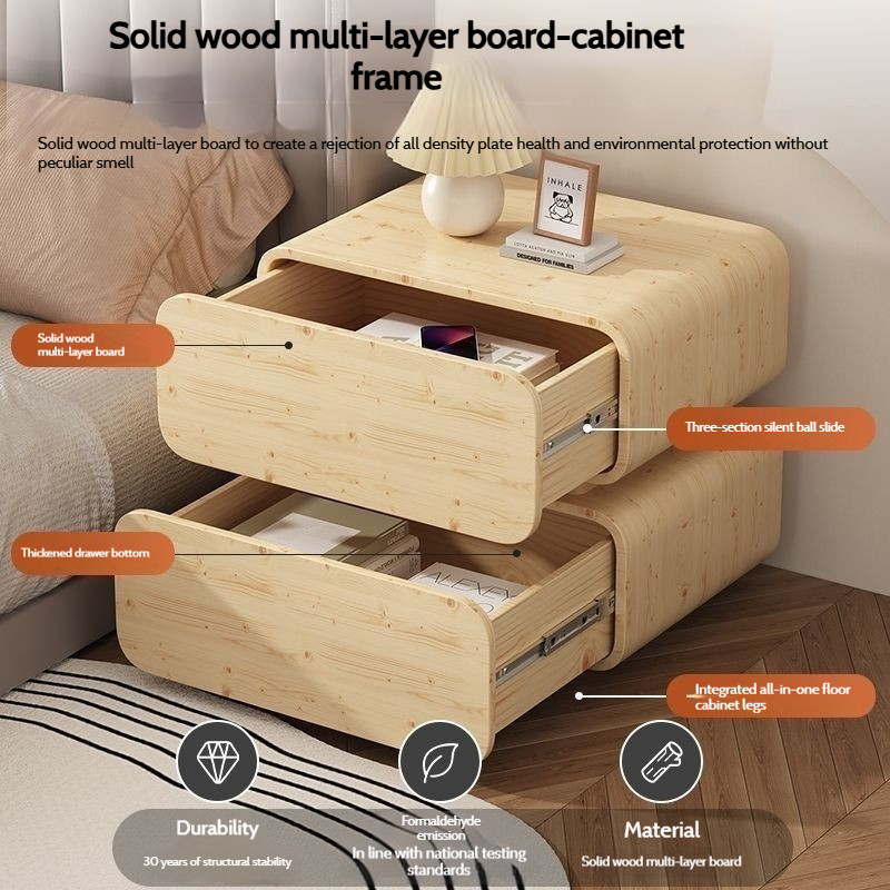 Bedside Table With Premium Feeling New Bedroom Nightstand With Lamp ...