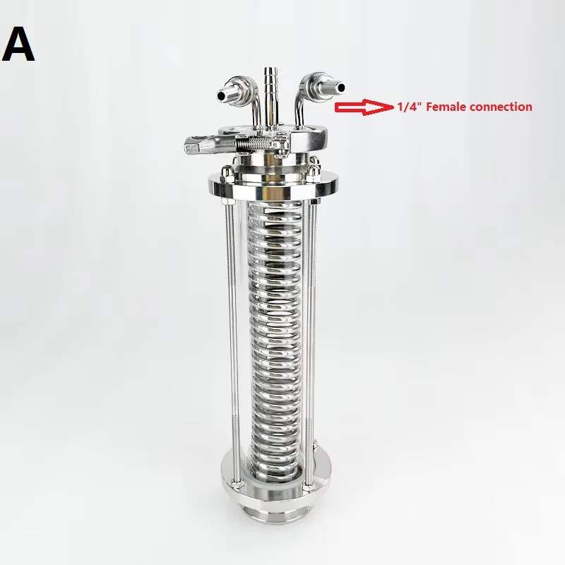 2" Tri-clamp Sanitary Dephlegmator/Distillation Condenser With 2" Long ...