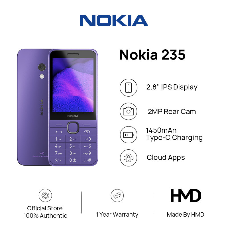 in stock Nokia 235 4G 2024 Phone (1450mAh/2.8") | Shopee Singapore