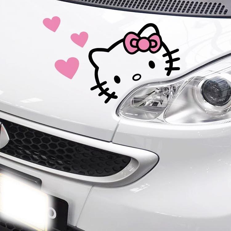Hello Kitty Car Sticker Cartoon Car Head Cover Body Decoration ...