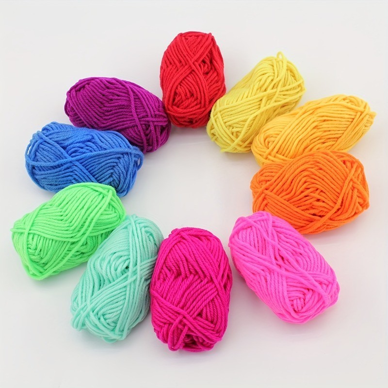 12 Pieces/set of Random Color Four Strand Yarn Crochet Knitting Color ...