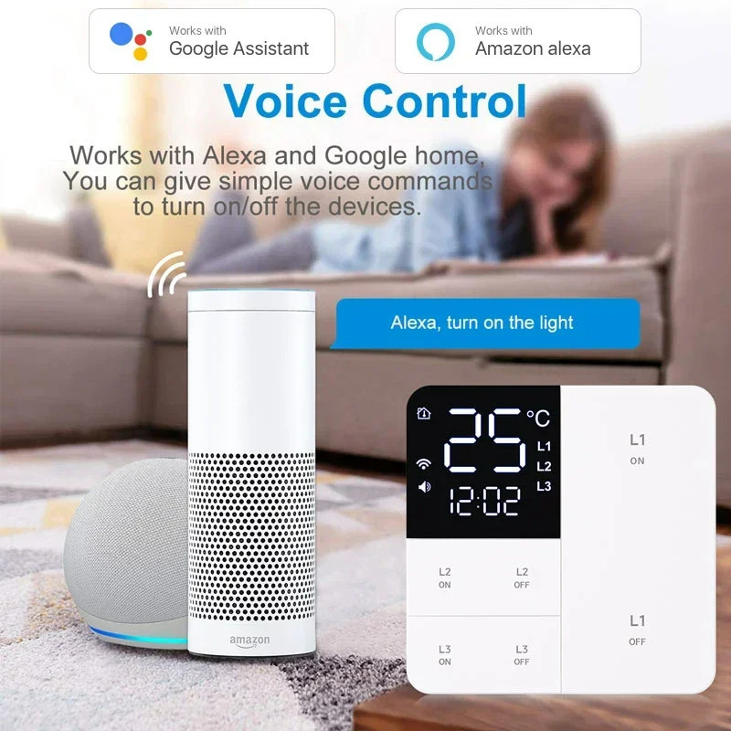 Tuya Smart Wifi Switch With temperature time display function 100 250V ...