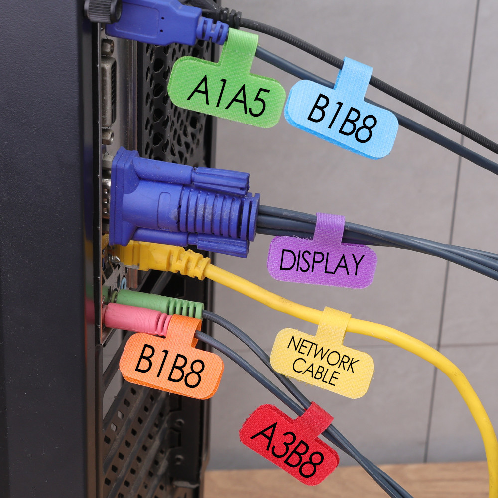 Reusable Cable Labels Self Adhesive Writable Waterproof Cable Wire ...