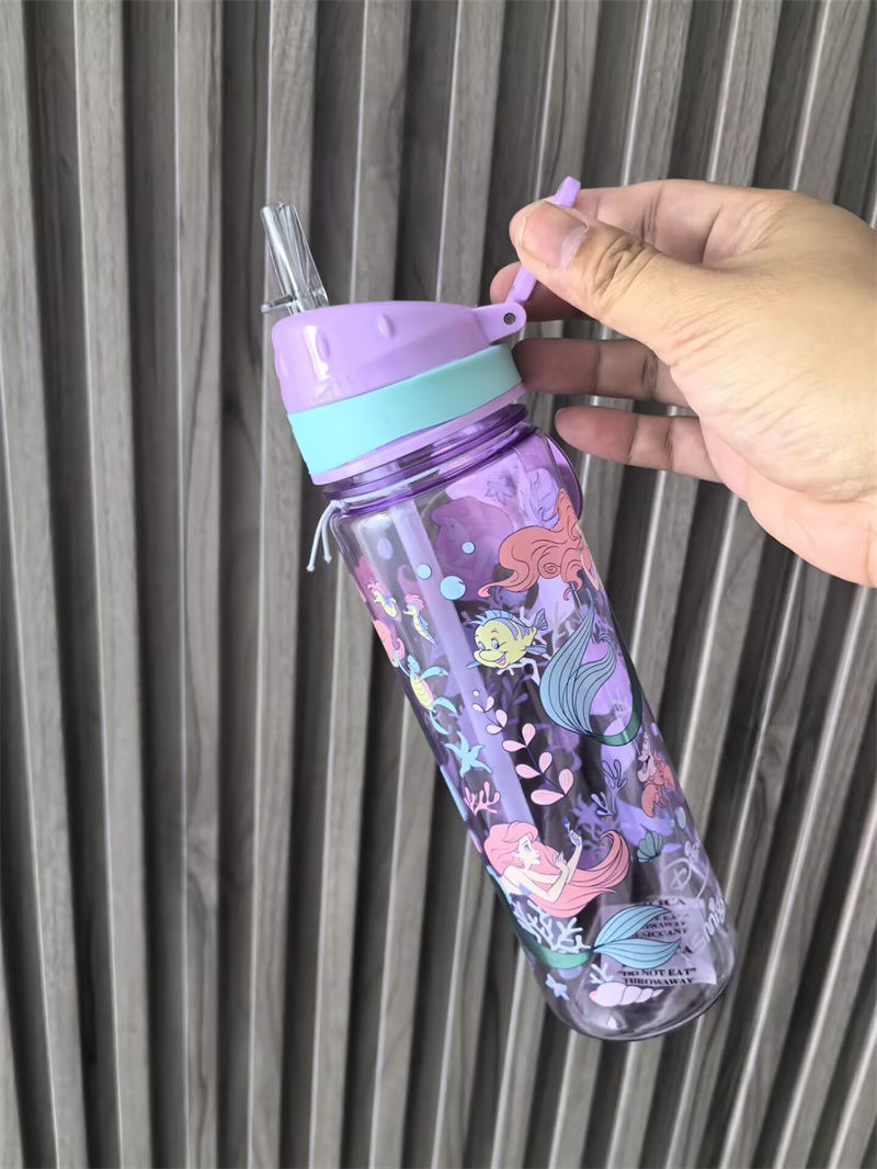 650ml Smiggle Water Cup Portable Transparent Straw Plastic Cup Marvel ...