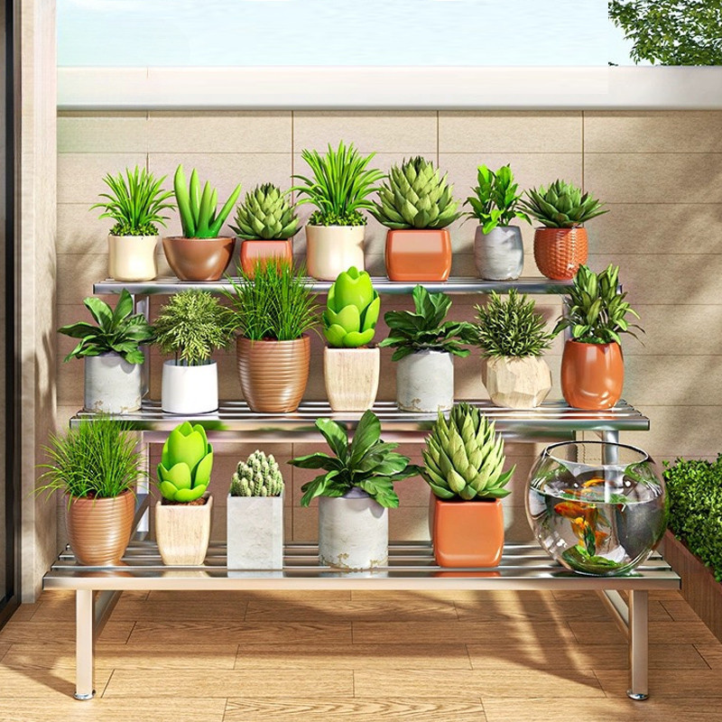 Stainless Steel Flower Rack Indoor/outdoor Metal Plant Rack Ladder ...