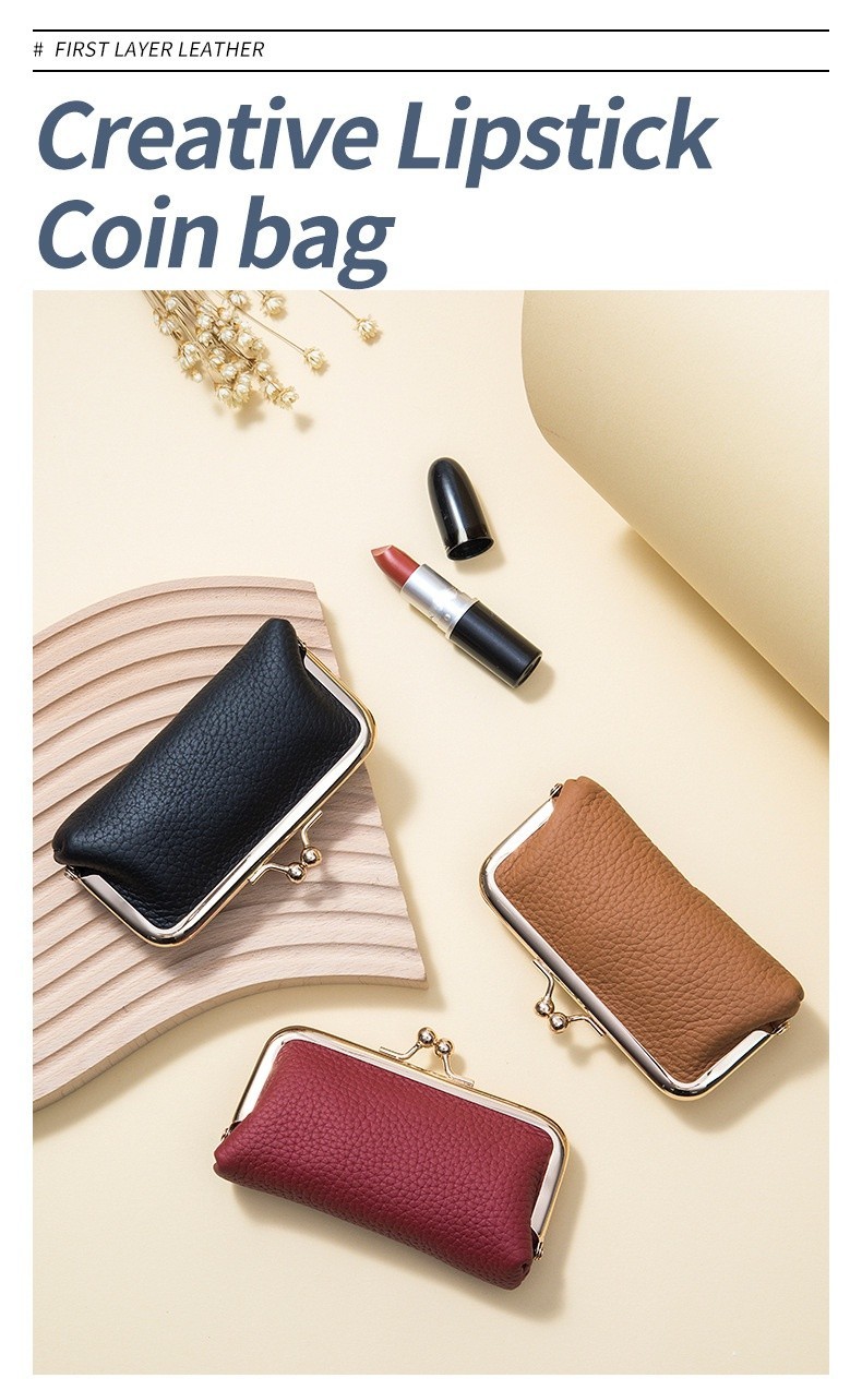 Royal Bagger Lipstick Coin Purse for Women Genuine Cow Leather Mini Key ...