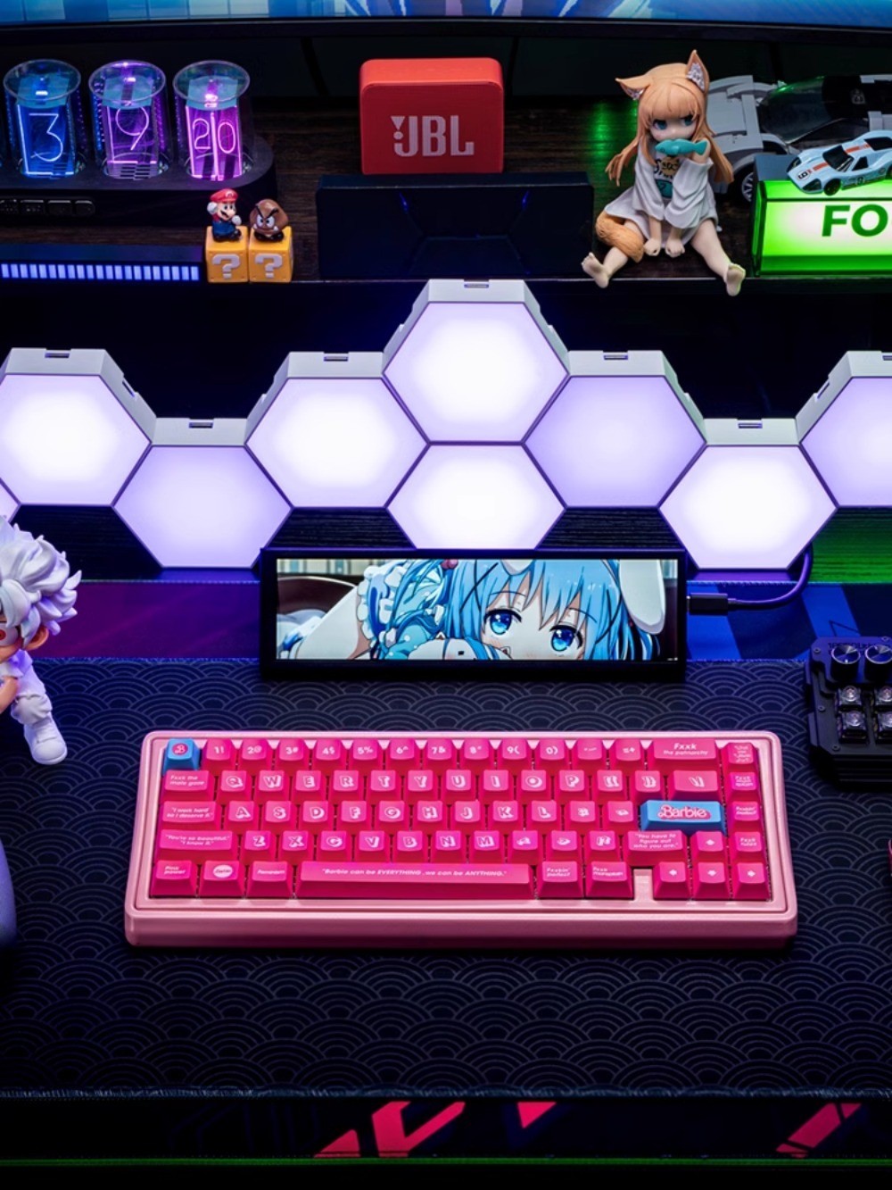 Barbie Pink Power Keycap Cherry Profile PBT Five-sided Dye Sublimation ...