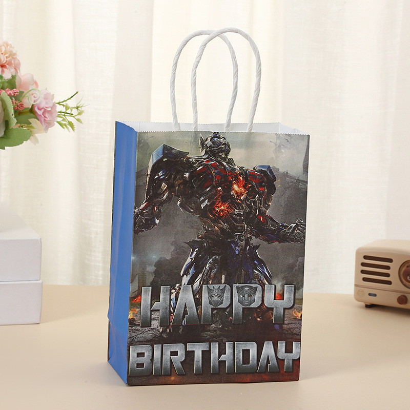 Transformers Birthdaty With Handles Paper Gift Bags Baby Shower Optimus ...