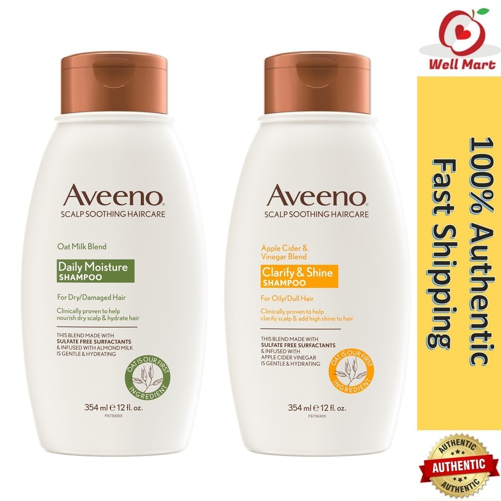 Aveeno Apple Cider Vinegar Shampoo / Conditioner for Oily or Dull Hair ...