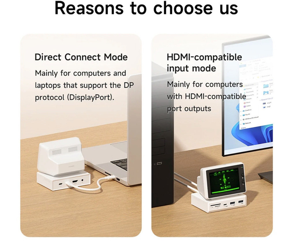 HAGIBIS X86 Mini Monitor 380w 8-in-1 USB-C Docking Station:Sturdy ...