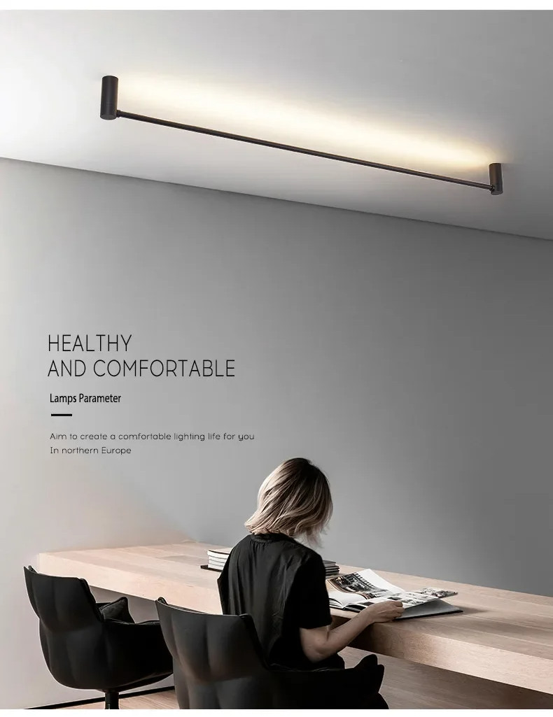 Ceiling Lights Simple Long Room Surface Mounted Linear Light with Led ...