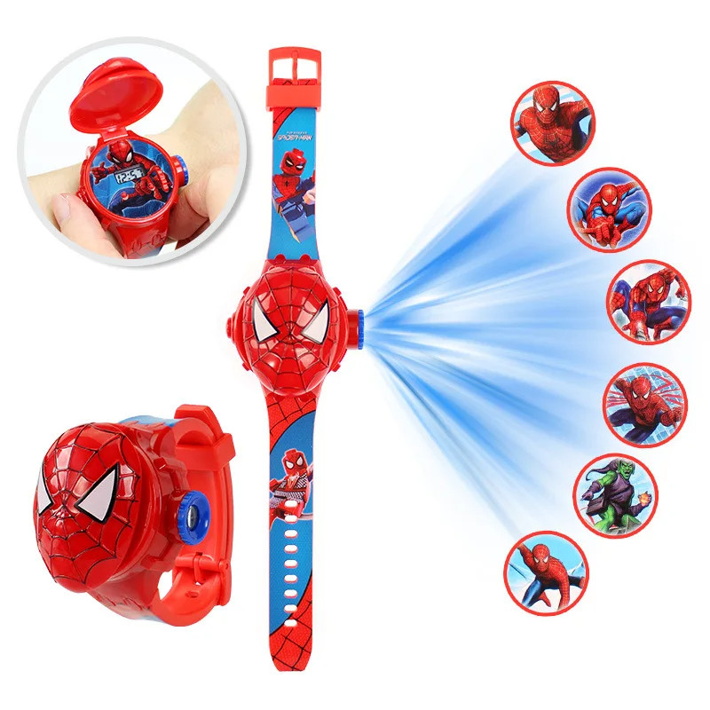 Spider Man Projection Watch Anime Character Electronic Watch Toy Spider ...