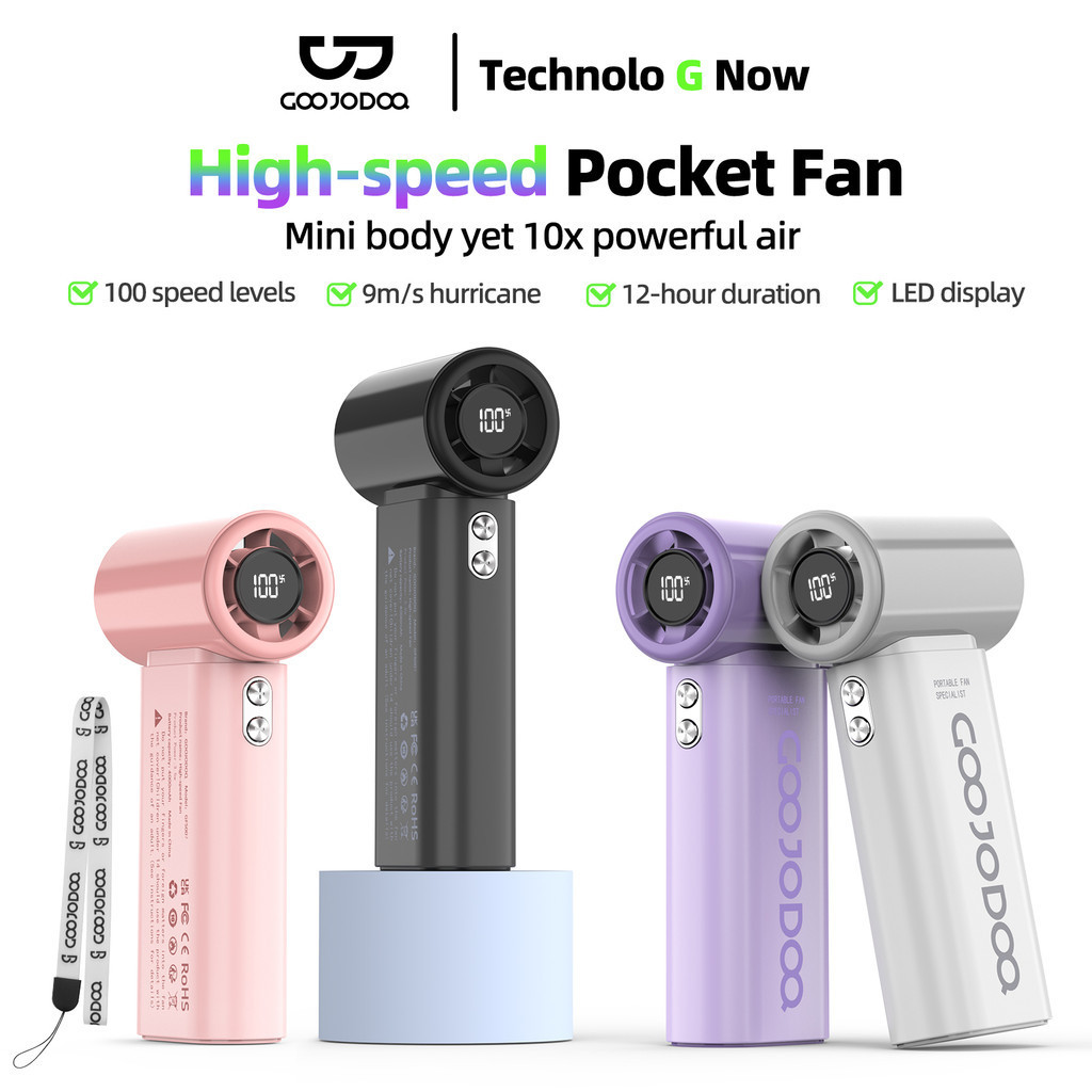 GOOJODOQ Mini Handheld Fan Portable Travel High-speed Turbo Jet Fans ...