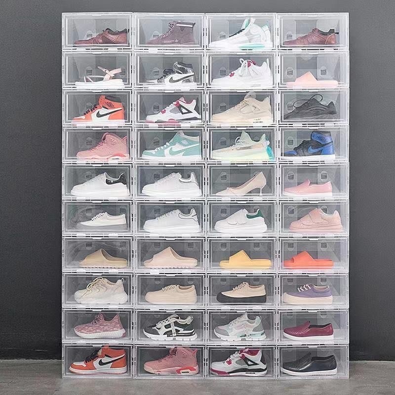 Thickened shoe box storage box, transparent drawer style shoe storage ...