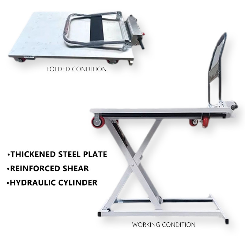 Scissor-fork Power-driven Hydraulic Pressure Trolley Portable Liftable ...