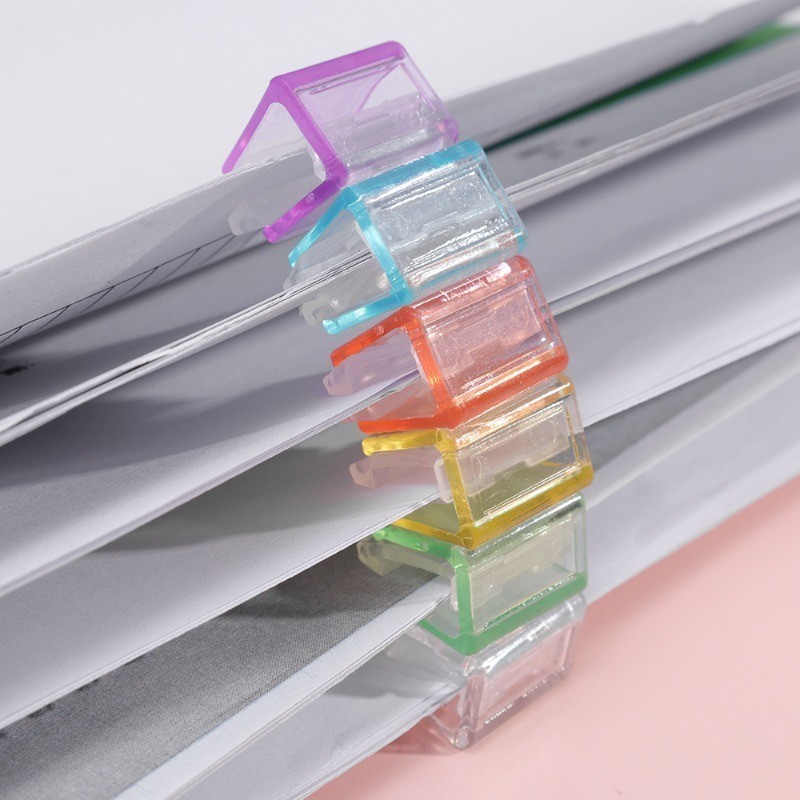 20Pcs/Lot Translucent Colored Plastic Paper Clips Mini File Index Page ...