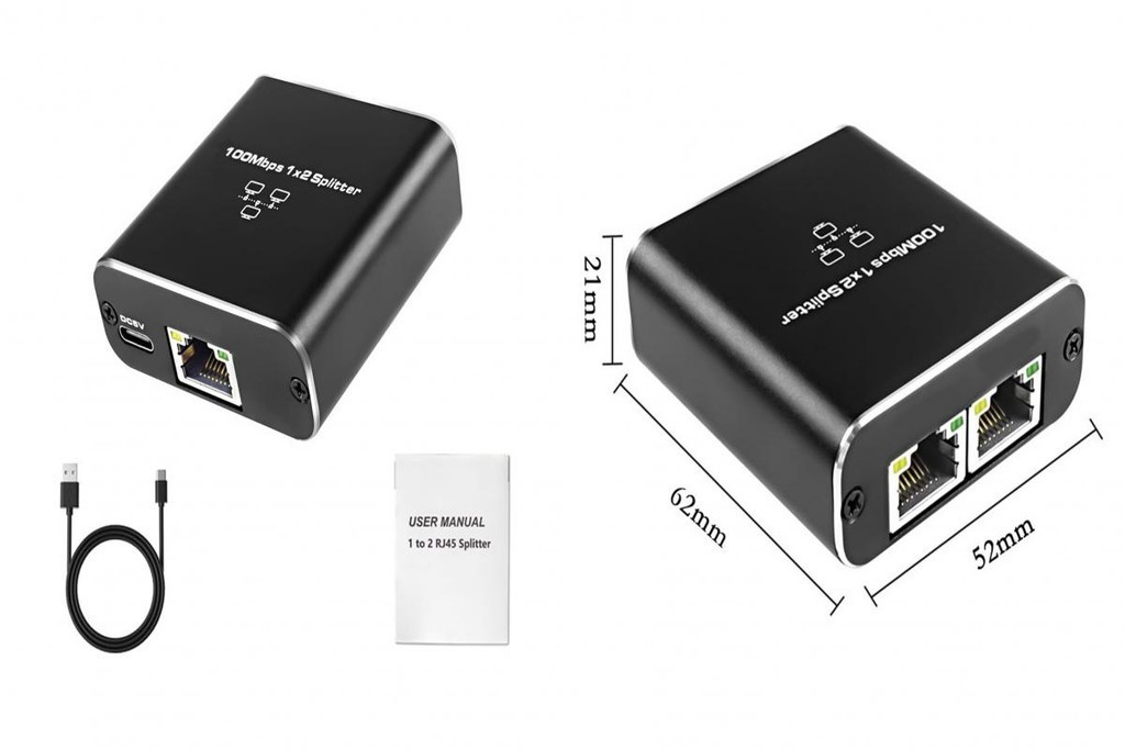 HAN_ Rj45 Ethernet Splitter High Speed Ethernet Splitter for Fast ...