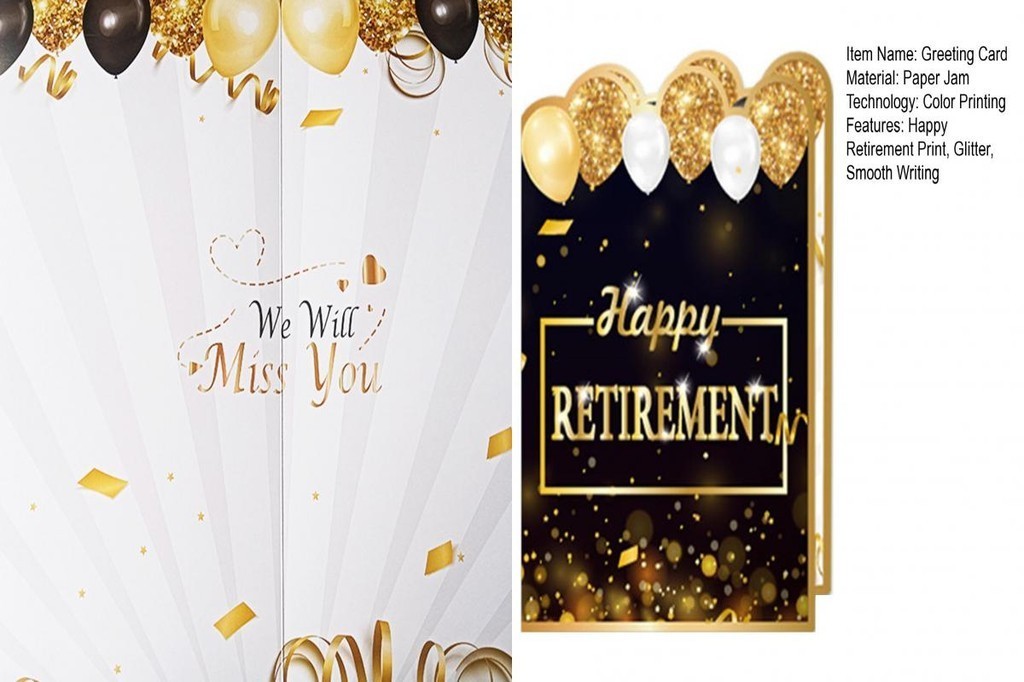 Retirement Ribbons Decor Giant Retirement Card Sparkling Happy ...