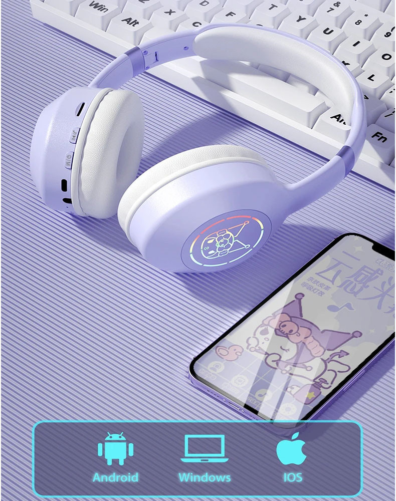 Sanrio Bluetooth Headphone Wireless Headsets Anime Cartoon Stereo ...
