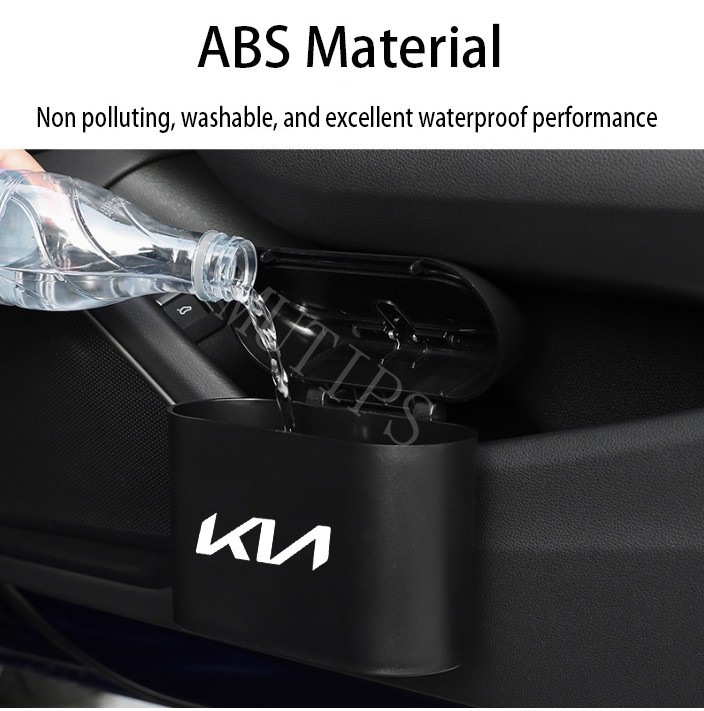 KIA Car Mini Dustbin Box Flip Lid Dustbin Garbage Storage Hanging Back ...