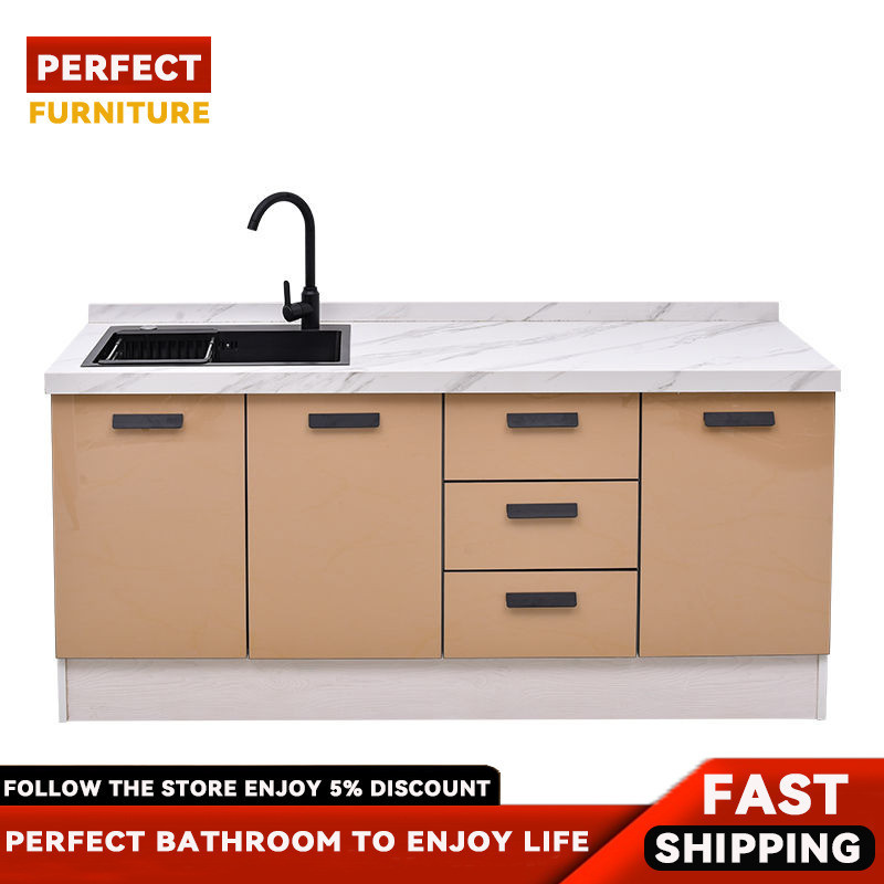 Marble Countertop Cabinet Integrated Kitchen Stove Cabinet Sink Cabinet ...