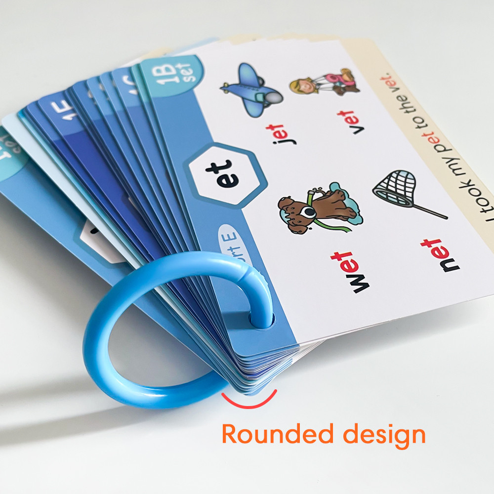 65Pcs Phonics English Flashcards for Kids Children Kindergarten CVC ...