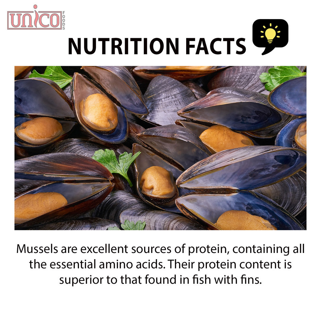 [UNICOFOODS] Frozen Whole Shell Blue Mussel (1kg) | Shopee Singapore