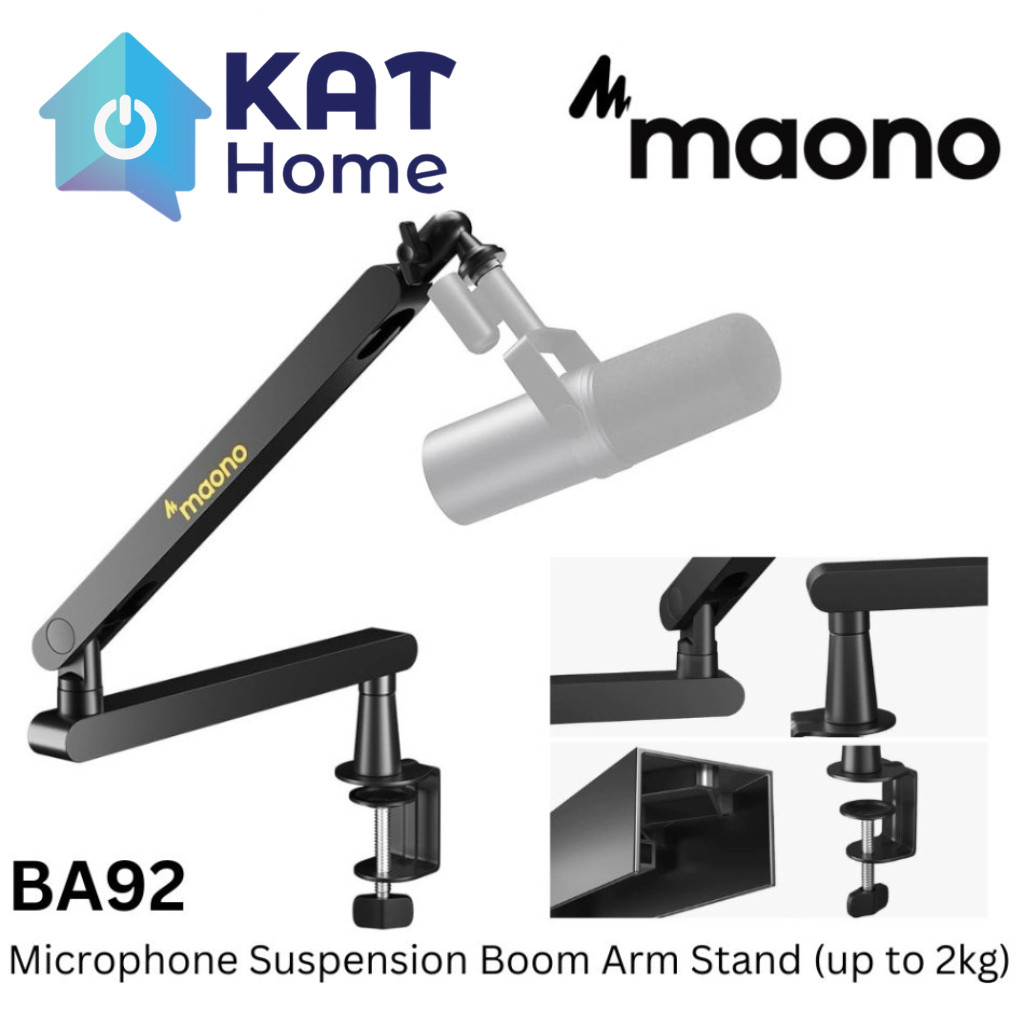 MAONO BA92 ADJUSTABLE & ROTATABLE MICROPHONE SUSPENSION BOOM ARM STAND ...