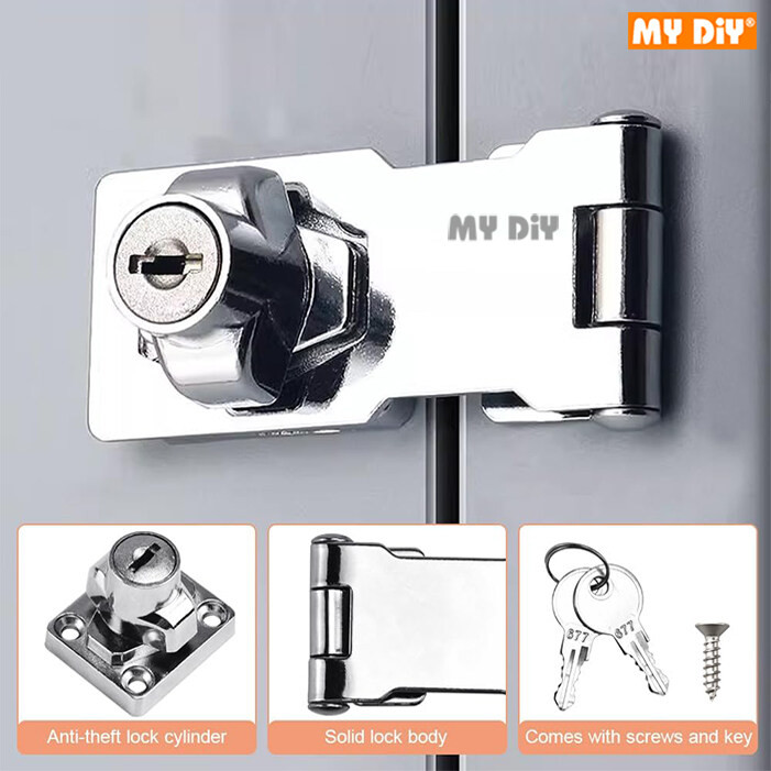 SAFETY HASP STAINLESS STEEL 2.5"/3"/4" KEY OPERATED SELF LOCKING SAFETY ...
