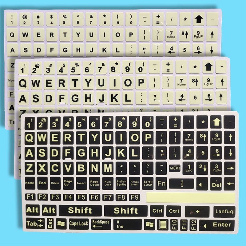 English Luminous Keyboard Sticker Full Version With Digital Laptop ...