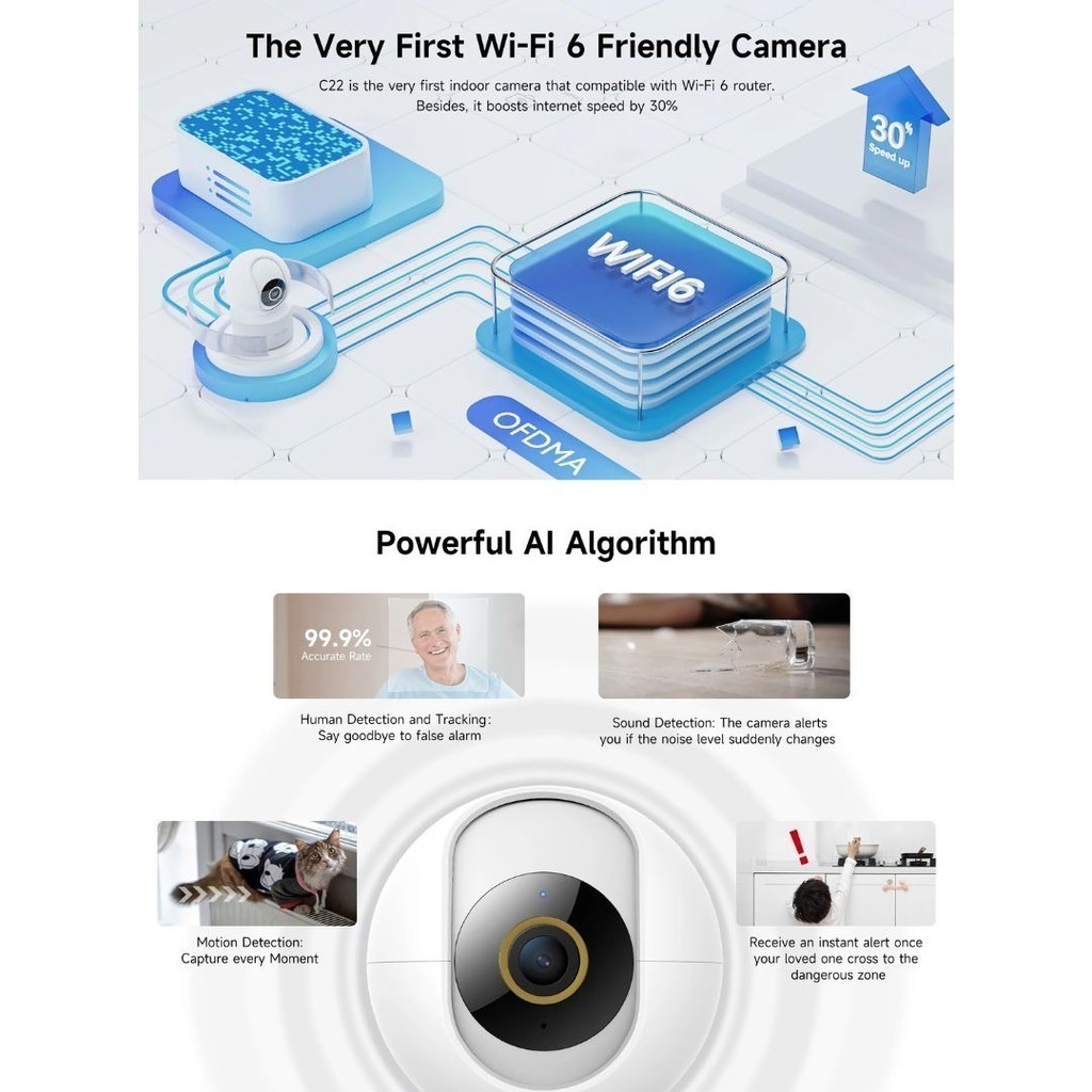 [Imilab] C22 Home Security Camera 5MP Smart WiFi 6 CCTV Colour Night ...