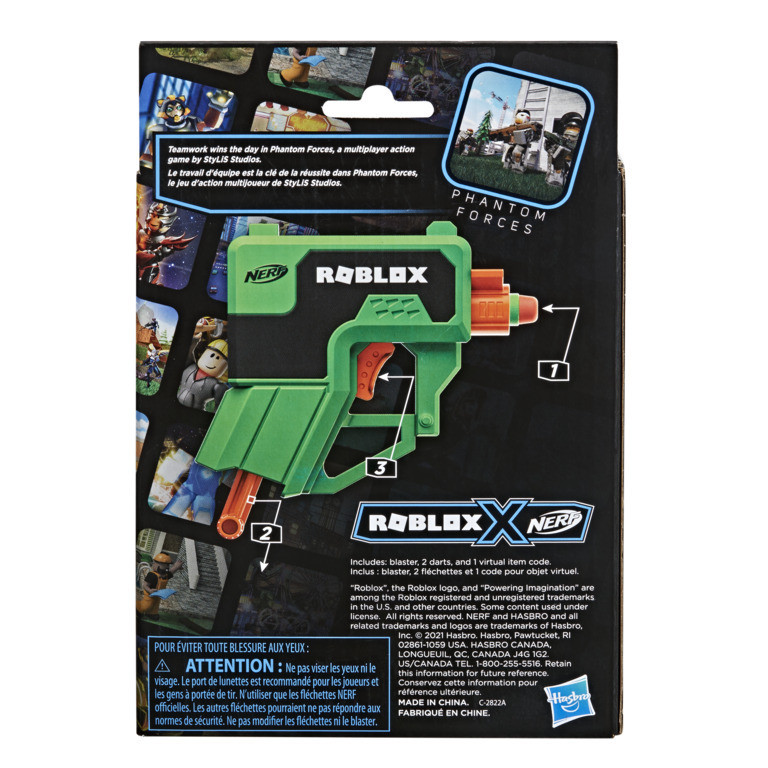 Nerf Roblox Phantom Forces: Boxy Buster Dart Blaster, Pull-Down Priming ...