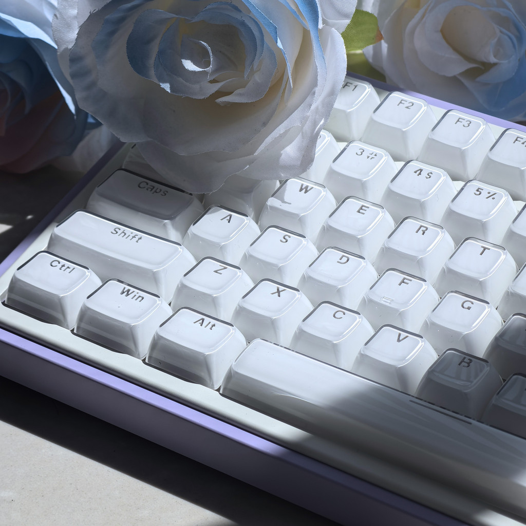 White Jelly Crystal Keycaps Translucent PC Double Shot Similar OEM ...
