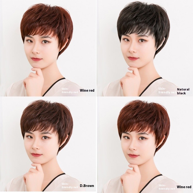 100% Human Hair Wigs For Women Short Wig Hair Modern Style Full Machine ...