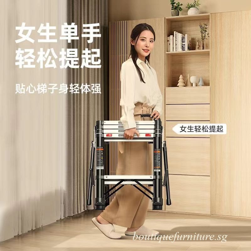 Folding Onekey Telescopic Step Ladder Portable Aluminum Alloy Foldable ...