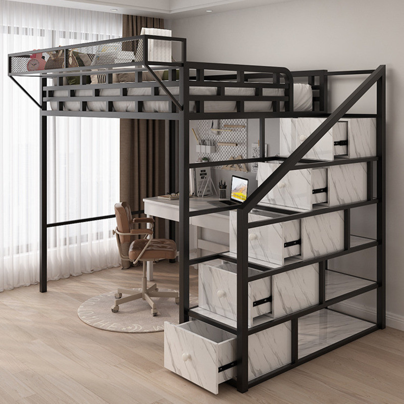 LAQ Loft Bed Upper Bunk Multifunctional Loft Bed Space-saving Apartment ...