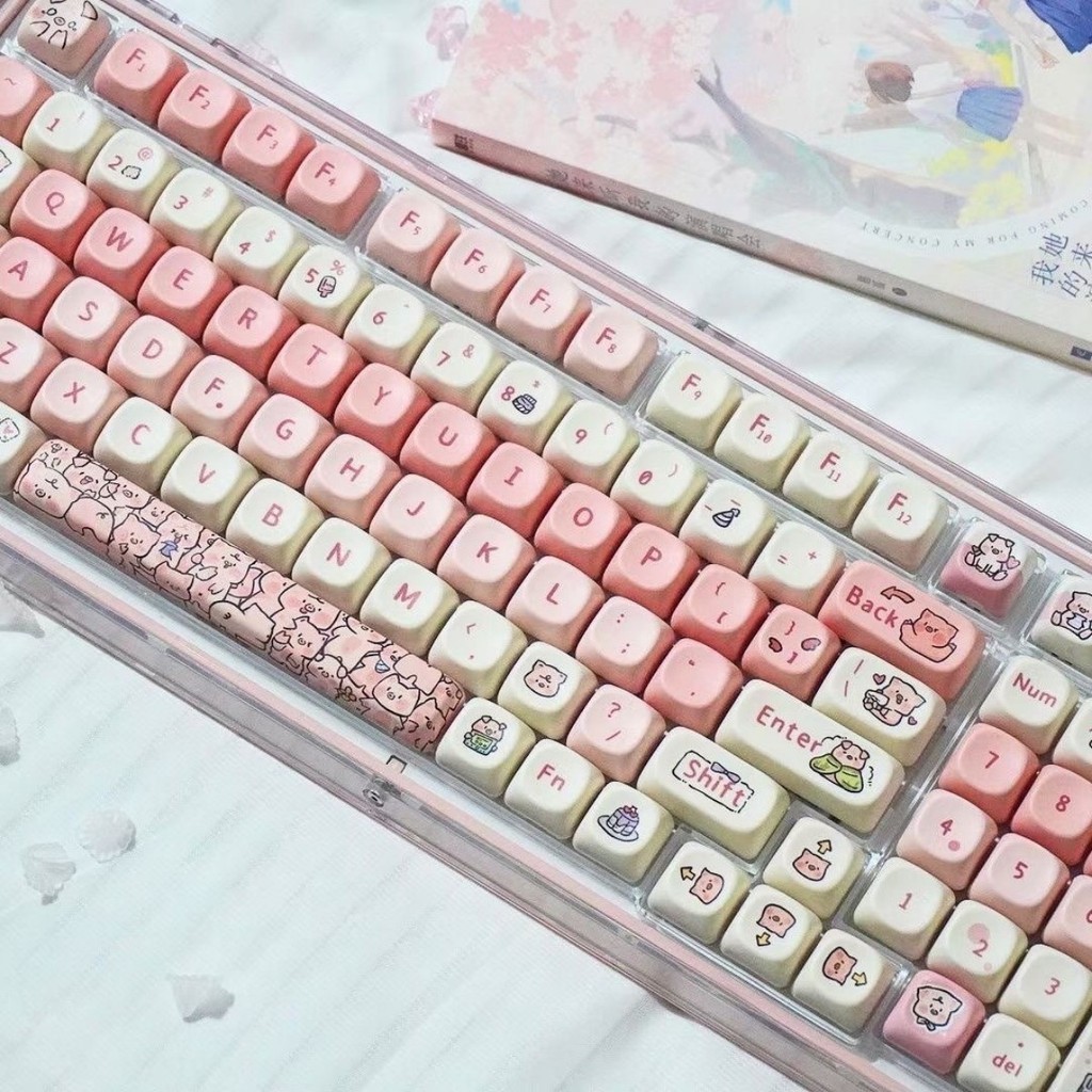 Pink Mechanical Keyboard Key Cap Fragrant Pig Keyboard Keycaps MOA ...
