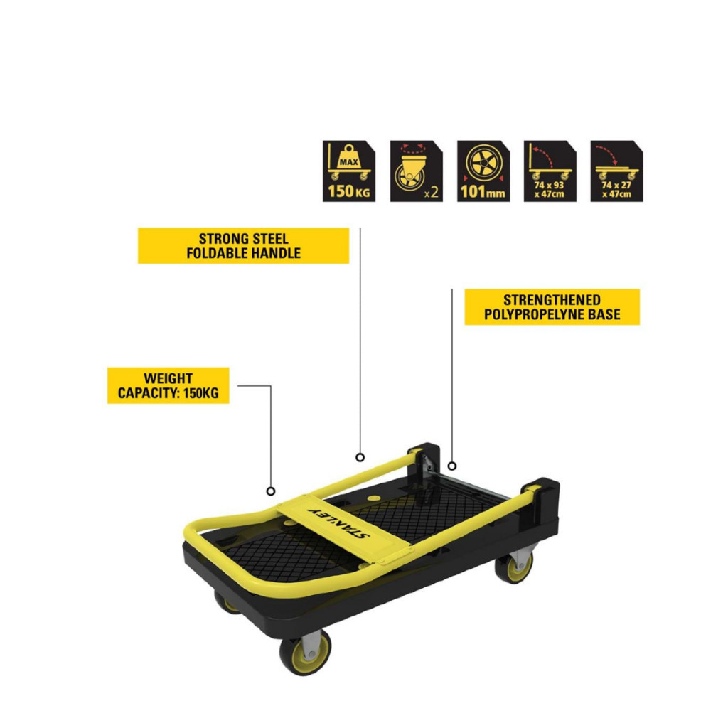 Stanley Trolley Foldable Platform Truck 150Kg | Shopee Singapore