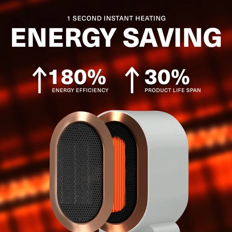 1200W Mini Electric Heater Portable Home Heating Fan High Power Low ...