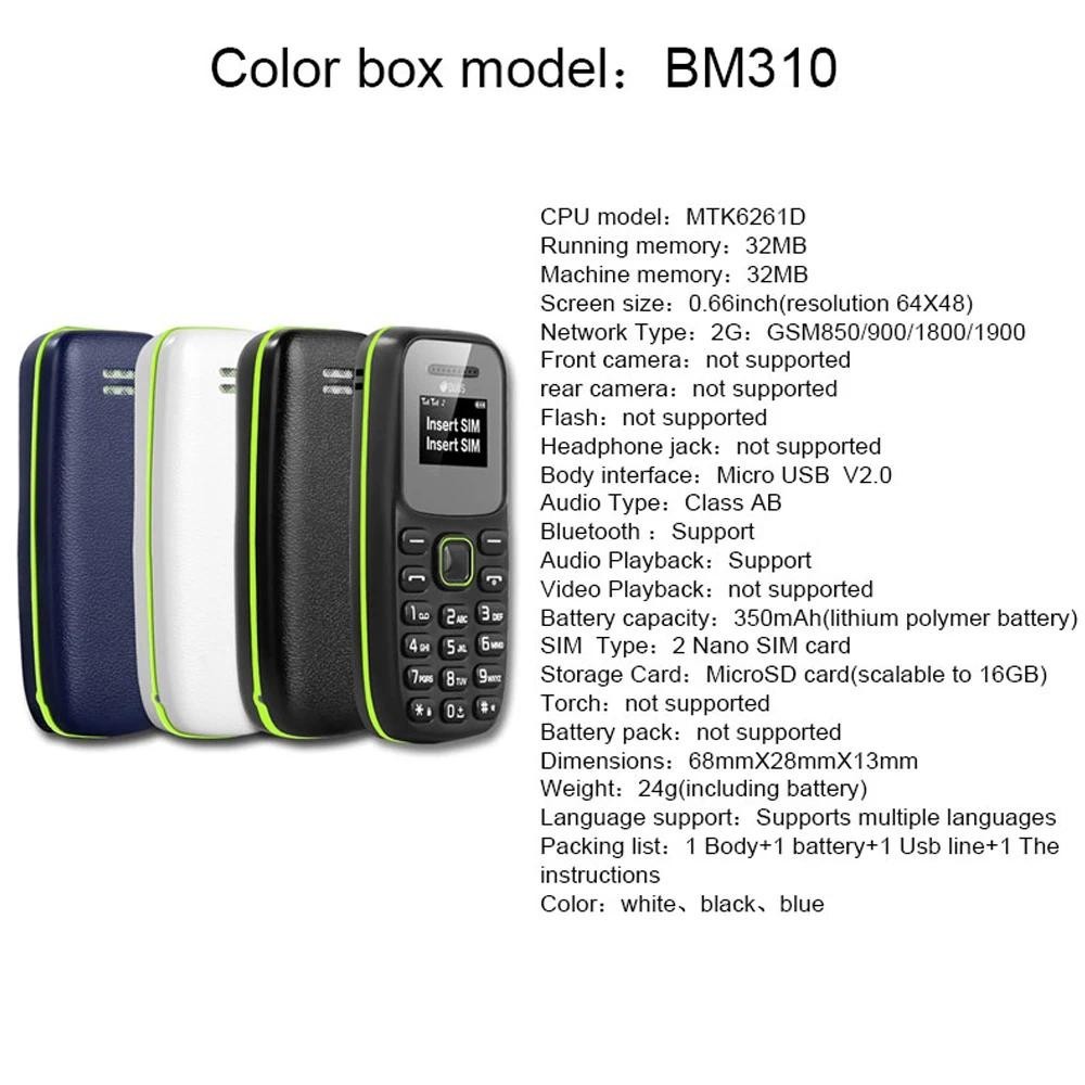 2024 New 0.66 Inch Phone BM310 Mobile Phone MTK6261D BM310 Mobile ...