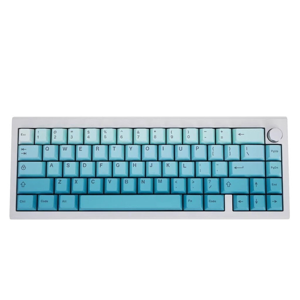 Gradient cyan Keycaps 125 Keys PBT Dye Sub Cherry Profile Side / Font ...