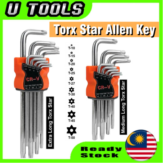 9pcs Torx Star Allen Key Wrench Torx Allen Key Set Bicycle Motorcycle ...