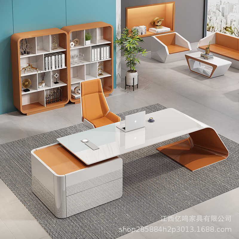 Painted office desk, simple and modern fashion, executive desk, office ...