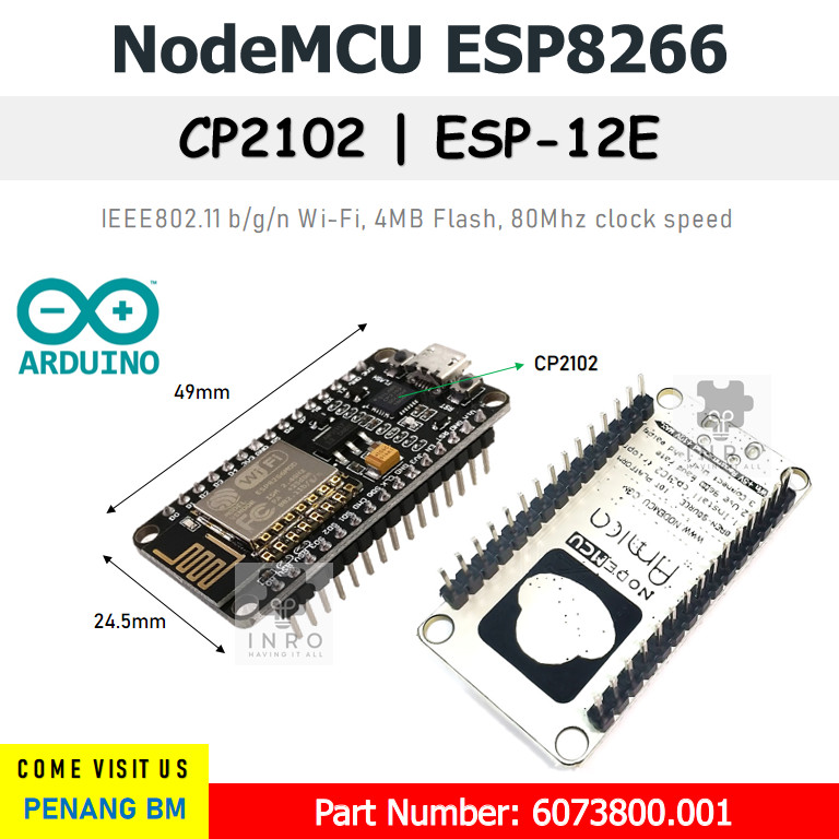 Nodemcu Lua Esp8266 Wifi Module Cp2102 Shopee Singapore