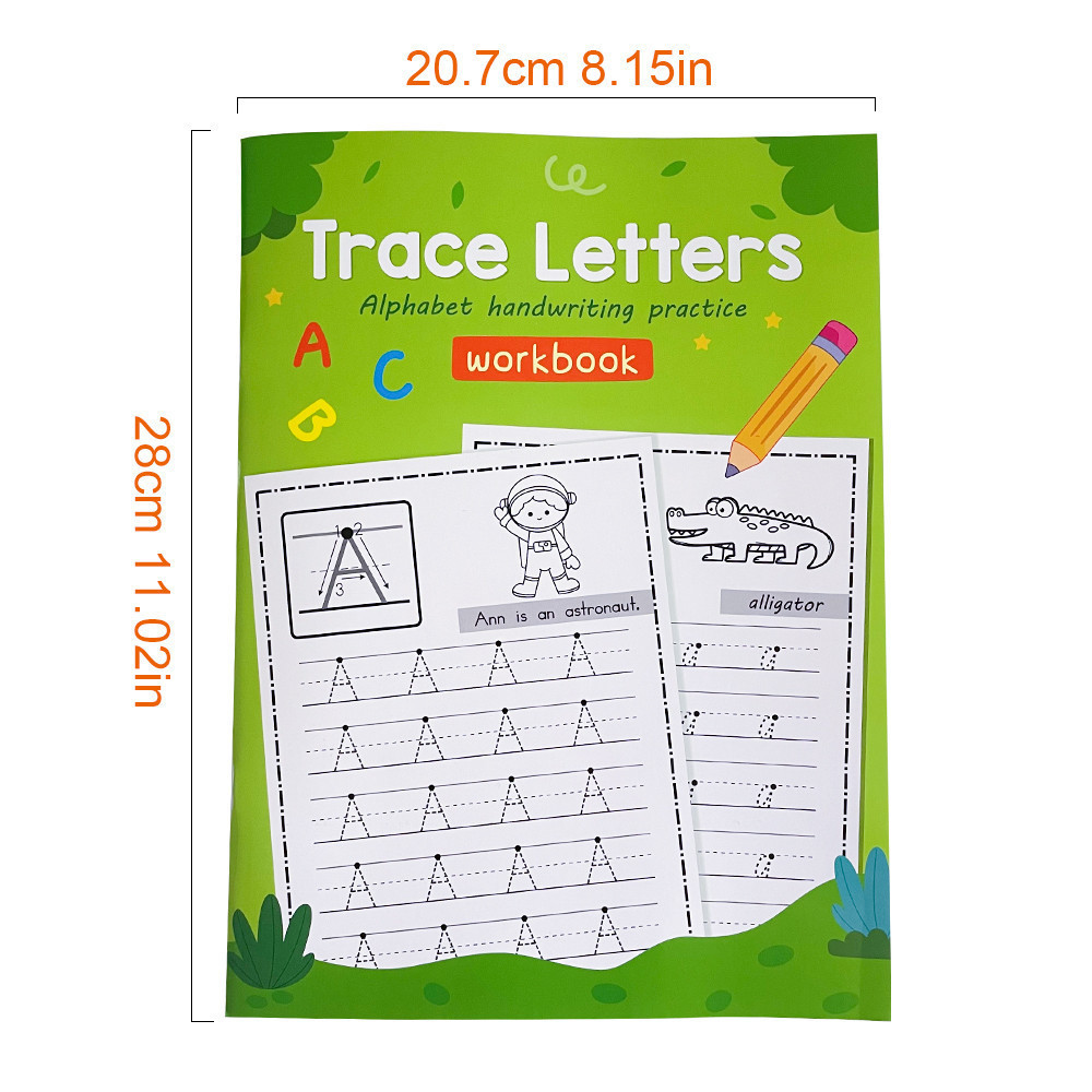 Kids Tracing Book Alphabet Number Set Handwriting Practice Workbook ABC ...